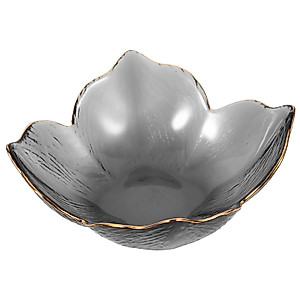 Hemoton Nordic Decor Glass Bowls Petal Design Salad Bowl Fruit Bowl Fruit Plate Snack Dish Dessert Bowl Food Serving Bowls for Bread Snacks Vegetables Candy Appetizer Potpourris Vintage Tray