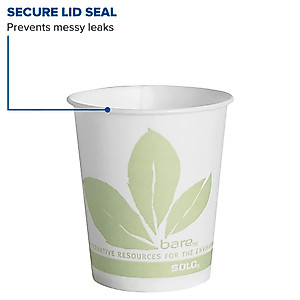 Bare Eco-Forward Leaf Print Disposable Wax Coated Paper Drinking Cup 5 oz. 100 Ct