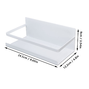 Magnetic Shelves for Refrigerator, Wall Mounted Bathroom Shower Organizer Shelf, Large Load Capacity Shower Shelf, Kitchen Shelf, Bathroom Organizer Without Drilling(Blanco)