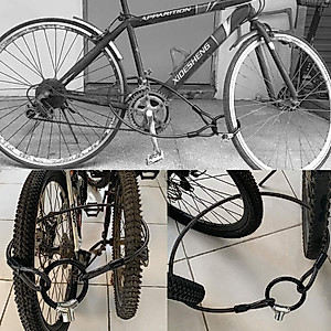 BIGLUFU Bike Security Steel Cable, 7ft/210cm Long Braided Steel Lock Cables, 12mm Flexible Steel Cable with Loop End