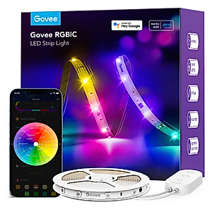 Govee RGBIC Alexa LED Strip Light 16.4ft, Smart WiFi LED Lights Work with Alexa and Google Assistant, Segmented DIY, Music Sync, Color Changing LED Strip Lights for Gaming Room, Bedroom, Cabinet, Desk