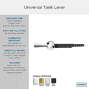 Gerber GA70036054BB Universal Brushed Bronze Tank Lever