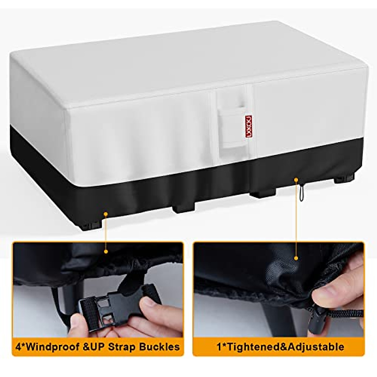 Patio Furniture Covers Waterproof for Outdoor Table - 420D Heavy Duty Fabric Patio Table Covers - Fit as Outdoor Dining Table Cover and Patio Coffee Table Covers (110"L x 84"W x 28"H )