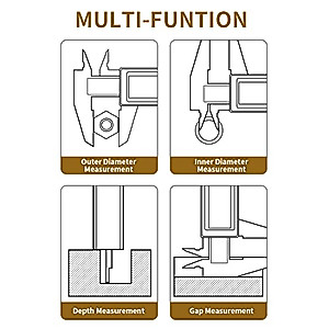 TamBee 6Inch 150mm Mini Caliper Double Scale Plastic Vernier Caliper for Jewelry Sliding Gauge Ruler Measuring Tool 5PCS(Black)