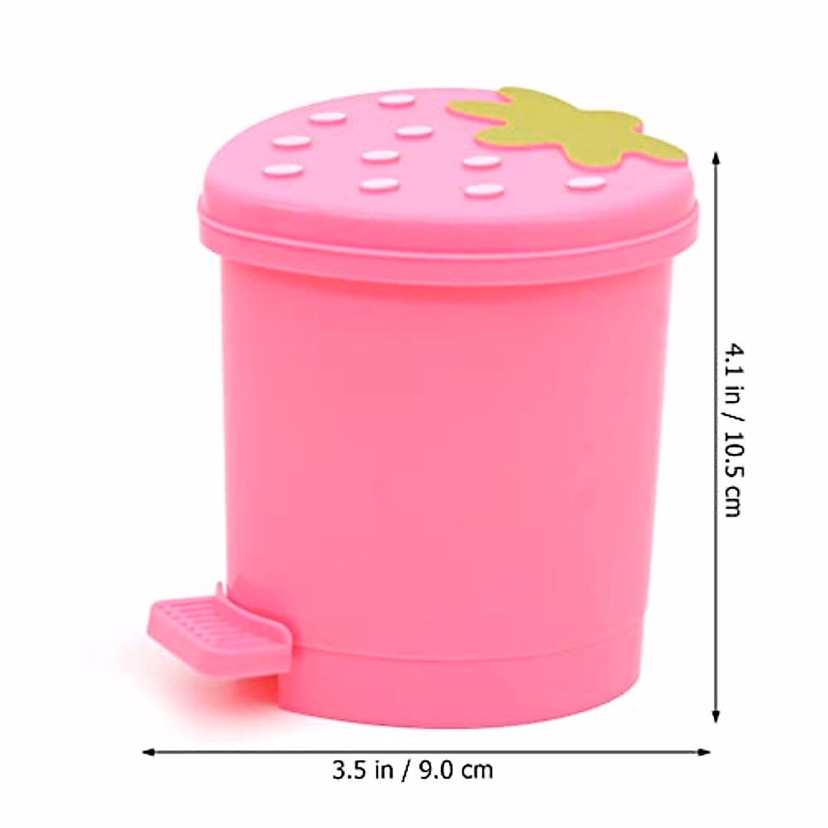 Toddmomy Kawaii Decor Strawberry Trash Can Cute Strawberry Desk Trash Can Small Plastic Kawaii Trash Can Cute Trash Can for Home, Desk, Car, Office, Kitchen (Pink) Pink Room Decor