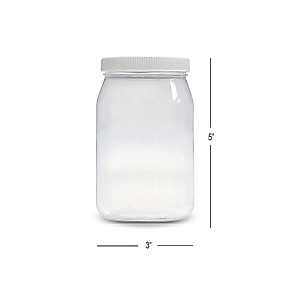 ljdeals 16 oz Clear Plastic Jars with Lids, Storage Containers, Wide Mouth PET Mason Jars, Pack of 6, BPA Free, Food Safe, Made in USA