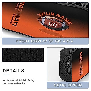 Quzeoxb Personalized Cincinnati Backpack Set with Name and Number - 3 Piece School Bag, Lunch Box and Pencil Case for Boys Girls Gifts