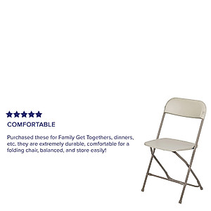 Flash Furniture Hercules Series Plastic Folding Chair - Black - 650LB Weight Capacity Comfortable Event Chair - Lightweight Folding Chair