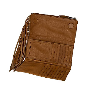 STS Ranchwear Women's Compact Leather Western Style Rhapsody Collection Magnetic Trifold Mesa Wallet, Whiskey