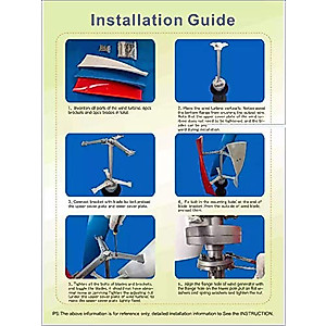QINGDONGDZA 7000W 3 Blades Wind Turbine Generator Kit,220V12V 24V 48V Vertical Generator Wind Power with Controller Kit for Courtyard Garden Lighting,48v