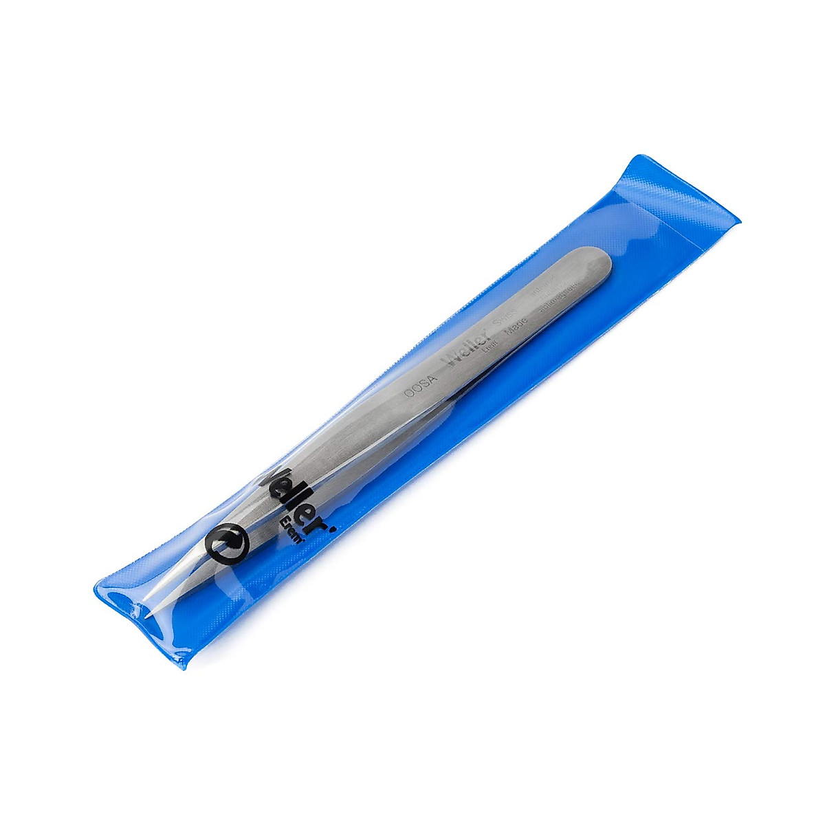 Weller Erem OOSA Stainless Steel Straight Fine Point Anti Magnetic Tweezer, 4.75" Overall Length