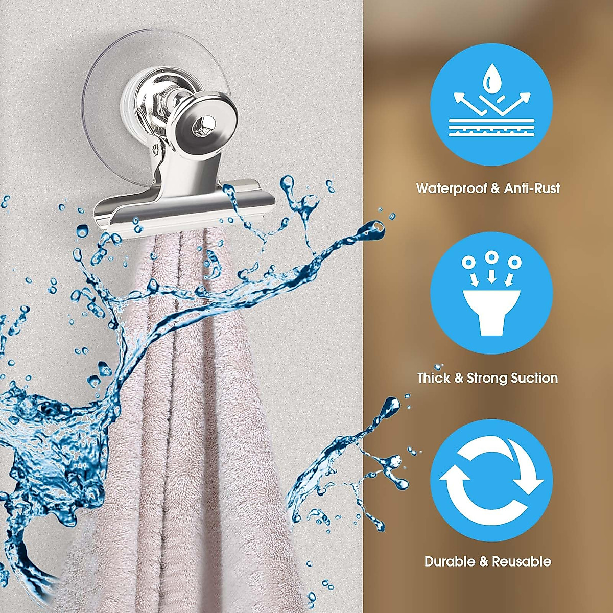 AccEncyc Suction Cup Clips for Windows 24Pcs Suction Clips Clear Suction Cup Clamp Holder Suction Cups with Clips for Home and Office