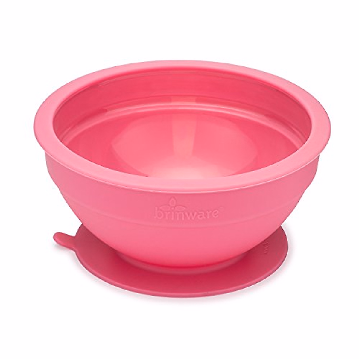 brinware 2 Piece Glass and Silicone Suction Bowls, Pink Purple