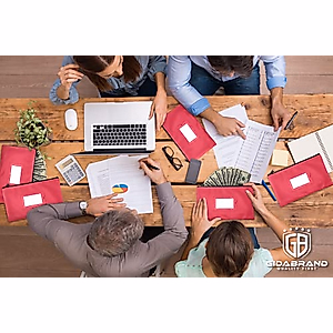 Money Bank Deposit Bag with Zipper | 11x6 inch | Pink | Durable Leatherette Money Cash Coin Check Wallet Pouch for Men & Women with Framed ID Window and Blank Card | by GIDABRAND (5)