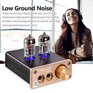 Nobsound NS-08E Vacuum Tube Headphone Amplifier Hi-Fi Valve Headphone Amp Stereo Audio Preamplifier