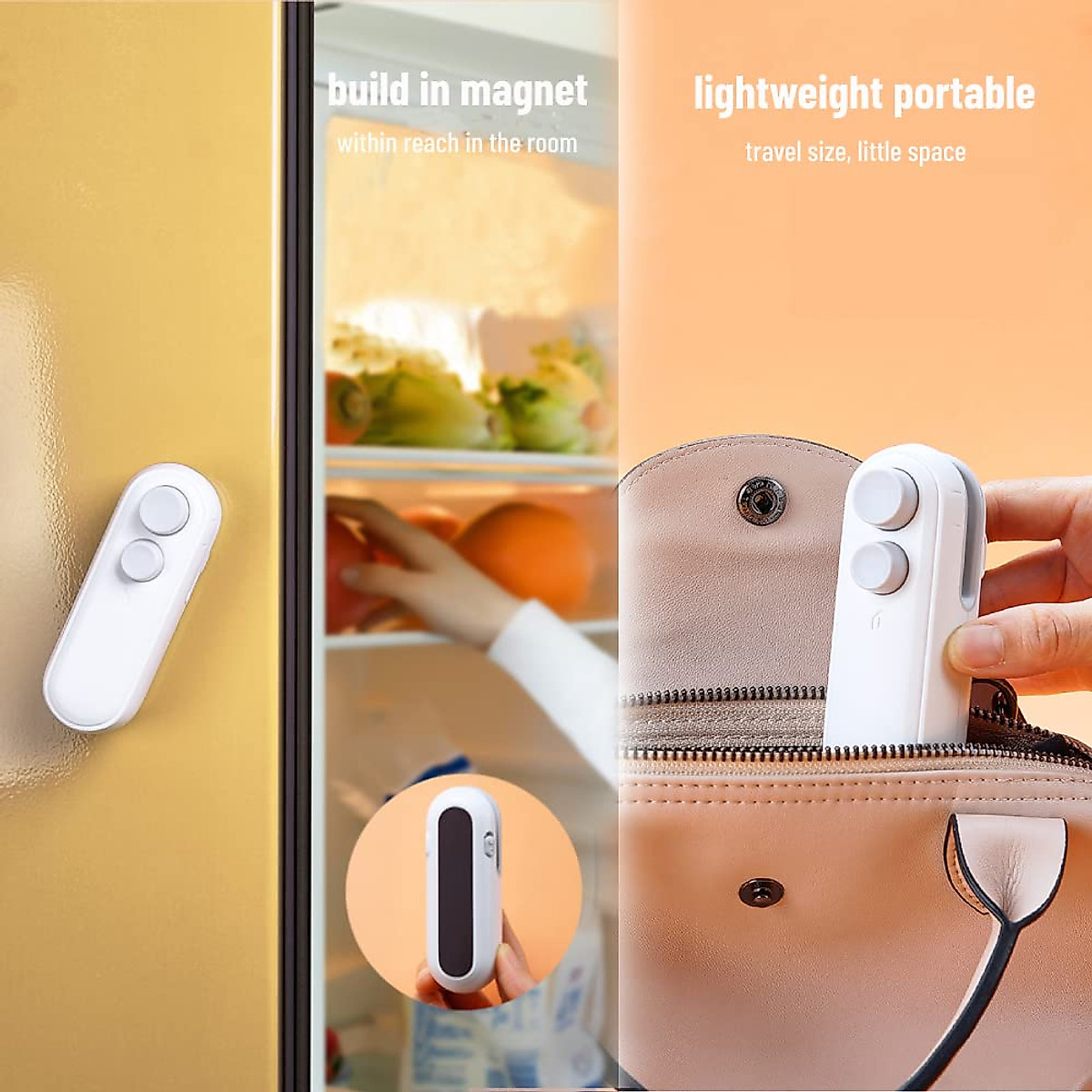 MYUANGO Mini Handleld Chip Bag Sealer | 2-in-1 Bag Sealer Heat Seal with Cutter | USB Charging and Magnetic Back | Perfect for Travel and Snack Lovers