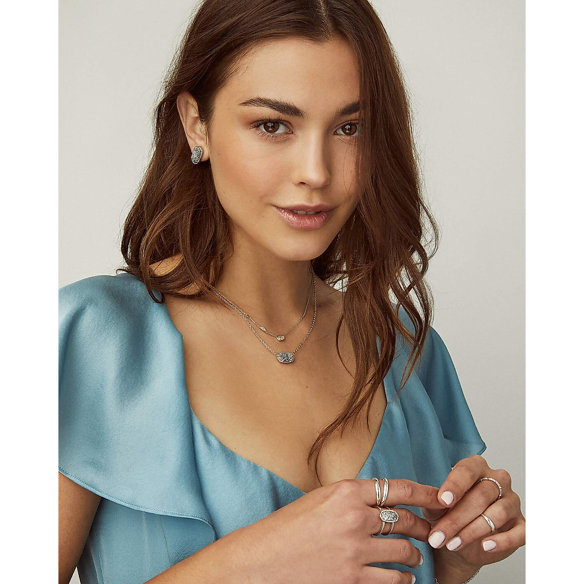 Kendra Scott Elyse Cocktail Ring, Size 8, Fashion Jewelry, Gunmetal-Plated Brass, Black Drusy