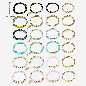 Bohemian Bracelet Sets for Women - 6 Sets Stackable Stretch Bracelets Multi-color Boho Hippie Bracelets Dainty Jewelry Best Friend Gift (Seed bead bracelet sets)