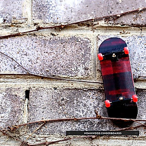 NOAHWOOD Fingerboard Complete (NW8.0 360flip Deck) + NW 2.0 PRO 34mm King Trucks + Fingerbird 2.0 No Logo Spherical Wheels (100x34mm Bomboo Wooden) Dignified Red