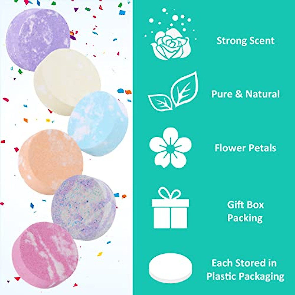 Gifts for Women - Pack of 6 Shower Steamers Bath Bombs, Shower Bombs with Essential Oils , Aromatherapy Shower Steamers Bath Bomb Gift Set Self Care and Relaxation Gifts for Women and Men