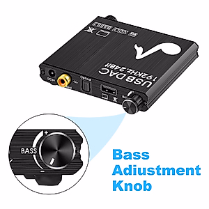 Tgoon Digital to Analog Sound Converter, Professional Chip Aluminum Alloy 94DB Powerful Stereo Sound Direct Drive Earphone Multi Function Sound Converter for Home