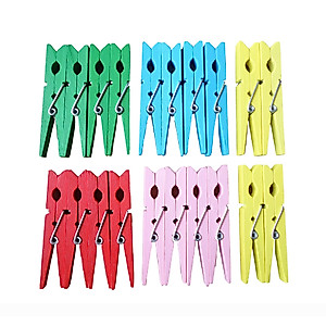 20 Pack 2.75 Inches Wooden Clothespins Colorful Clothes Pins/Pegs for Crafts, Photo Clip, Home Use or Decoration(Assorted Colors)