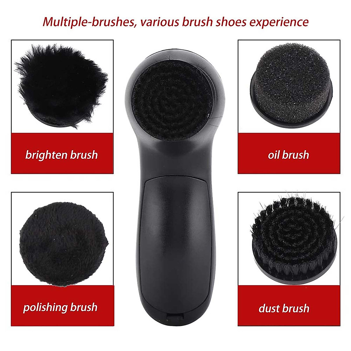 Electric Shoes Polishers, Shoe Cleaner Brush Buffer Kit Dust Portable Shiner Care Polisher Cleaning Brushes Mini Wireless Clean Machine Device Leather Polish Belts Sneakers Bags Sofa Home Car Seat
