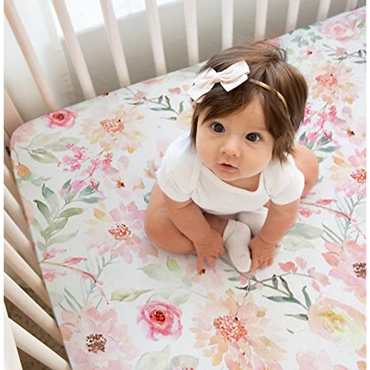 Crib Sheets for Girls – Luxuriously Soft Cotton Blend Crib Sheet for Girl Crib Sheet Mattress & Toddler Sheet by Max&So