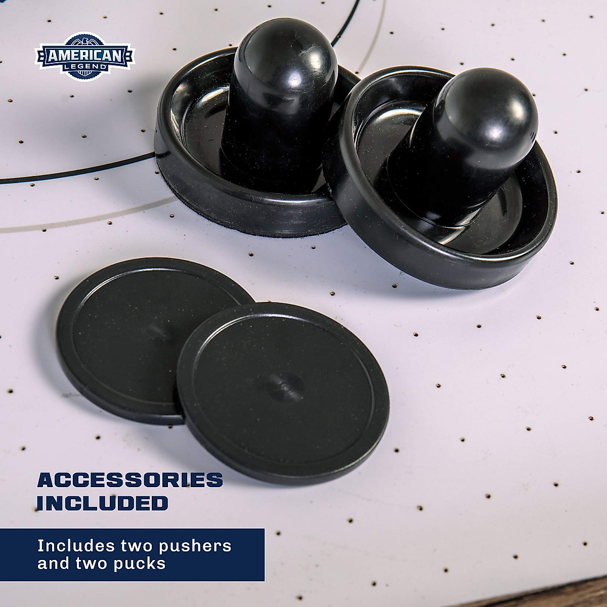 American Legend Brookdale Air-Powered Hockey Table with Rustic Wood Grain Finish, Angled Legs and Turnbuckle Accents Brown, 75.31"L x 38.98"W x 8.5"H