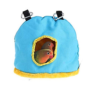 Litewoo Bird Hammock Nest Plush Warm Hanging Tent Pet Parrot Swing Bed Cave Cage for Parakeet Canary Cockatiel Lovebird Hamster Random Color (Medium)
