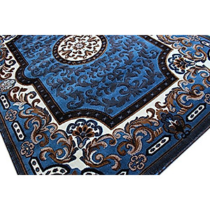 Kingdom Traditional Area Rug Design D 123 Blue (5 Feet X 7 Feet)