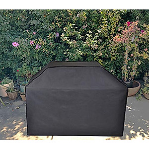 101mart 65 Inch BBQ Gas Grill Cover - Heavy Duty, Rip-Proof, Weather Resistant and Fade Protection - Features Wide Air Vents, Durable Handles & Tightening Drawstring for Secure Fit (Black)