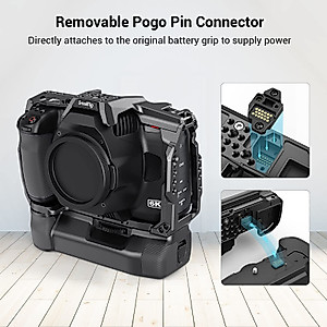 SmallRig Full Cage for BMPCC 6K Pro / 6K G2, for Blackmagic Pocket Camera Battery Grip, Comes with Built-in Removable Pogo Pin Connector, Locating Holes for ARRI and NATO Rail - 3517
