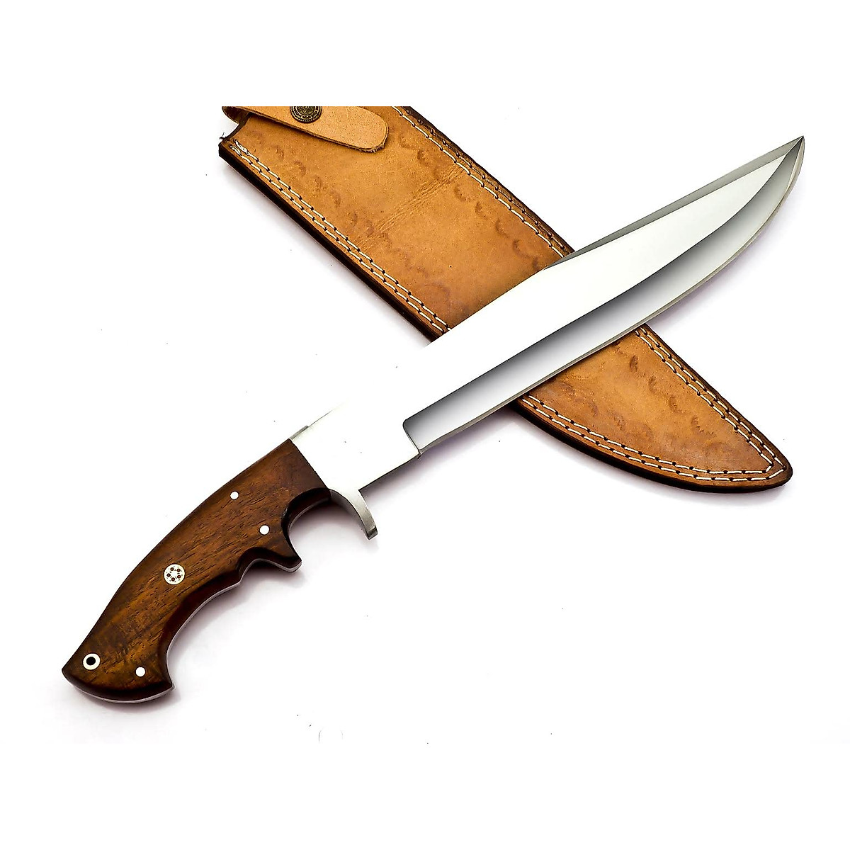 UK UNIQUE SHARP KNIVES D2 Stainless Steel BK-3046 Handmade 16.00 Inches Full tang Hunting Knife -Beautiful Rose Wood Handle