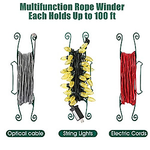 ABUNRO 8pcs Christmas Lights Storage Holder Cord Storage, 16in Holiday Light Storage Holder for Electric Cords, String Lights with Each Holds Up to 160ft