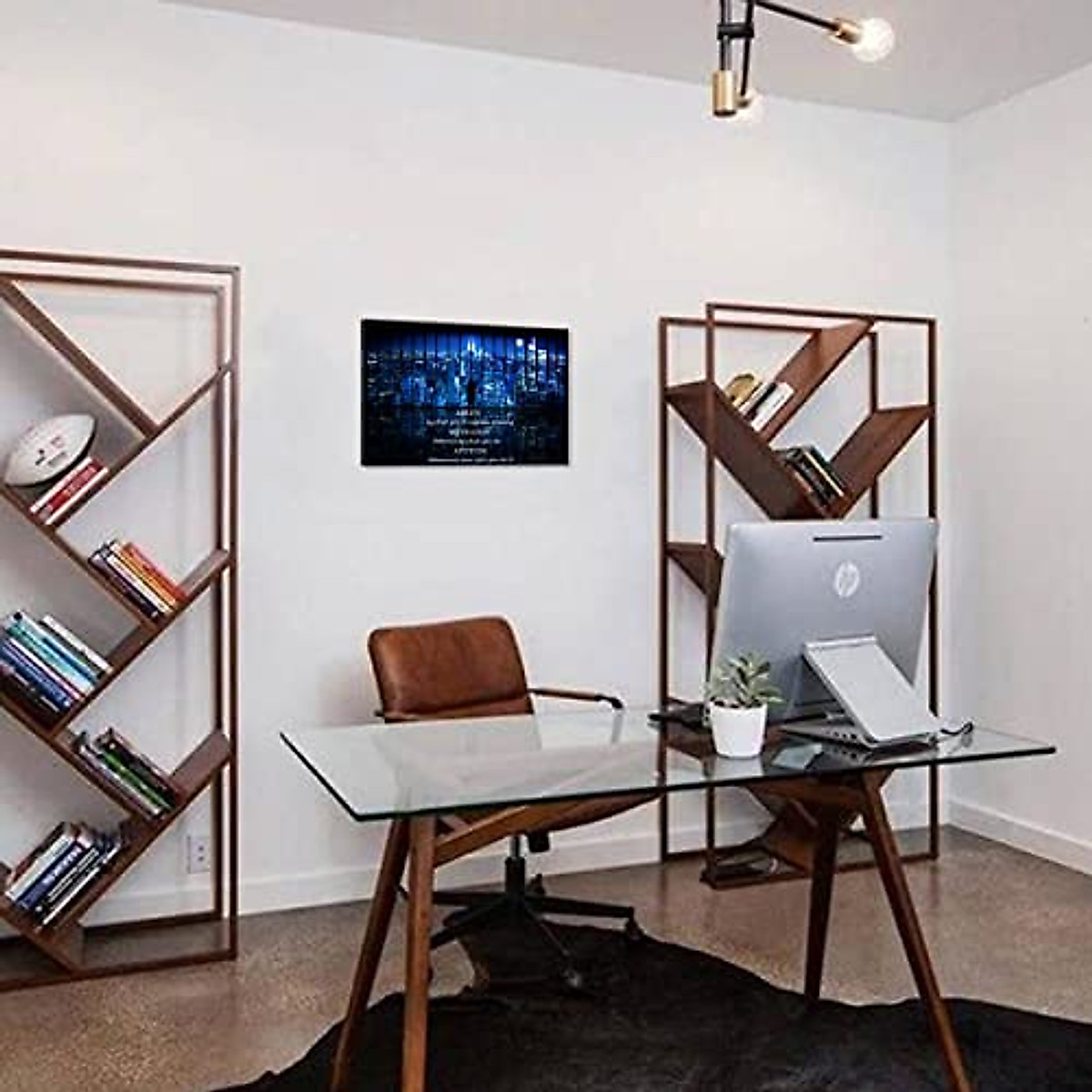 Inspirational Wall Art for Bedroom Positive Quotes Wall Decor New York Skyline Room Decor Men Office Wall Art Entrepreneur Bedroom Art Wall Decor Blue Quotes Wall Pictures Ready to Hang 16x24inch