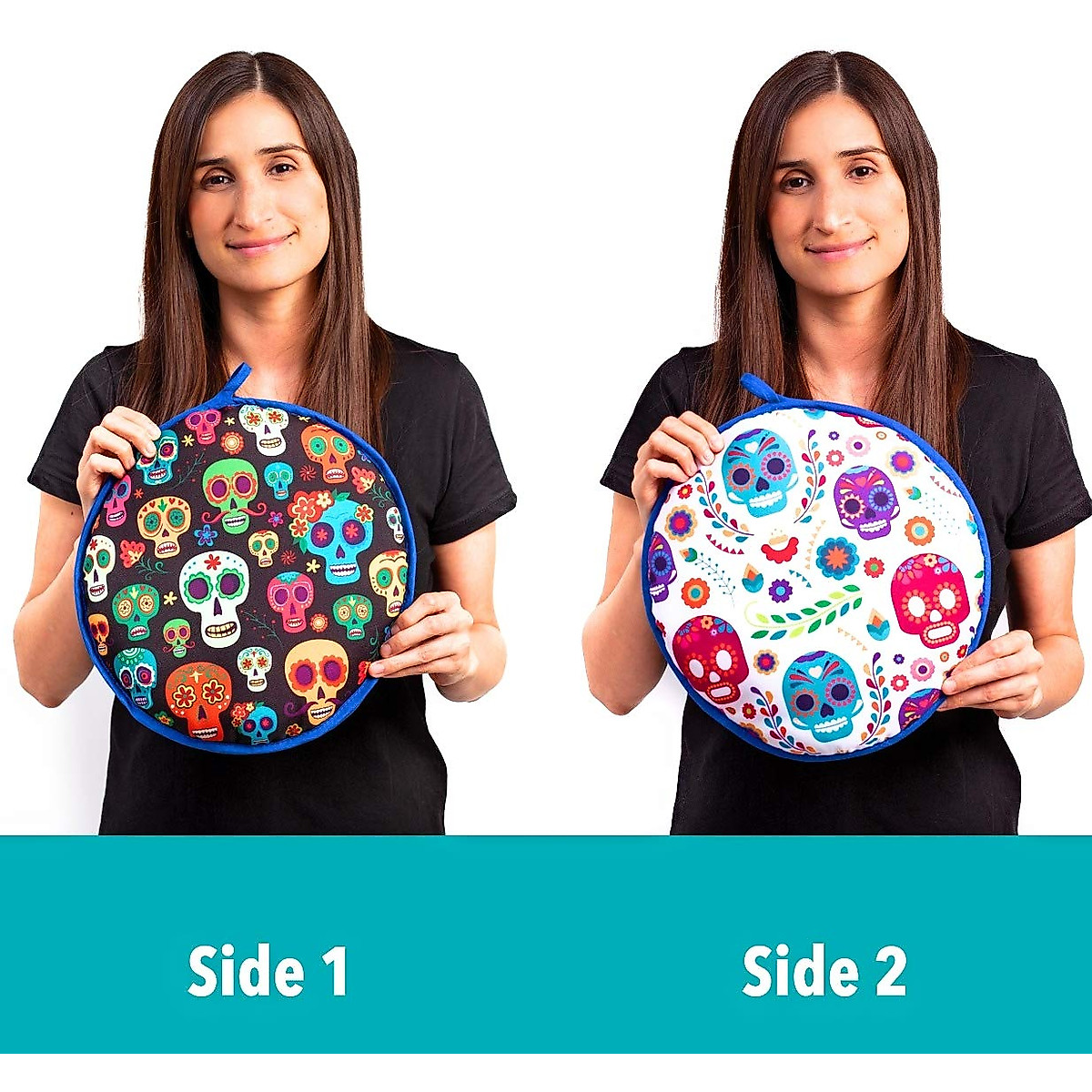 Largest! Two Sided Tortilla Warmer, 12” Insulated and Microwaveable, Fabric Pouch Keeps Them Warm for up to One Hour! Perfect Holder for Corn & Flour, Insulated Keeper! by ENdeas