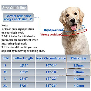 No Pull Dog Collar, Dog Training Collar with Comfort Tips and Quick Release Snap Buckle for Small Medium Large Dogs (Medium,3mm,19.7-Inch,14-18" Neck, Black)