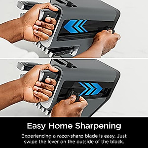 Ninja K32009 Foodi NeverDull Premium Knife System, 9 Piece Knife Block Set with Built-in Sharpener, German Stainless Steel Knives, Black