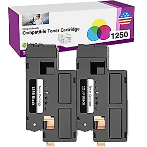 Limeink Compatible Printer Toner Cartridge Replacement for Dell 810wh C1765nf C1765nfw C1760nw 1250c 1355cnw Printer Cartridges Ink for 1250 (2 Black)