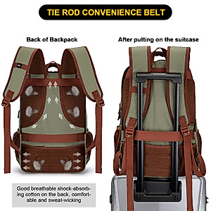 Tzowla Canvas Laptop Backpack, Bag for Men Women,Travel Work Rucksack Fits 17.3 Inch Laptop, Bookbag with USB Charging Port