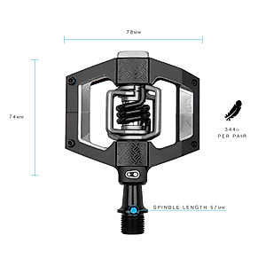 Crankbrothers Mallet Trail Mountain Bike Pedals - Black/Black Spring - MTB Enduro XC Trail Optimized Platform - Clip-in System Pair of Bicycle Mountain Bike Pedals (Cleats Included)