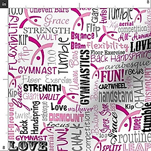 Spoonflower Fabric - Gymnastics Pink Gymnast Printed on Petal Signature Cotton Fabric Fat Quarter - Sewing Quilting Apparel Crafts Decor