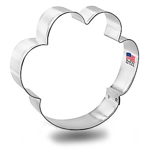 Paw Print Cookie Cutter 4.5 Inch - Made in the USA – Foose Cookie Cutters Tin Plated Steel Paw Print Cookie Mold