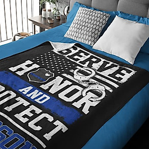 Personalized Blanket for Police Officer with Name, Gifts for Policeman, Police Officer Gifts, Birthday Gifts for Police Officer, Policeman Birthday Gift, Gift Ideas for Police Officer (5060-fleece)…