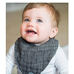 Baby Bibs - 3 Pc Muslin Bibs - Reversible 100% Natural Cotton Teething Bib - Baby Bibs For Girls And Boys, Baby Essentials