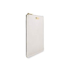 KATIE LOXTON Bridesmaid Women's Vegan Leather Clutch Secret Perfect Pouch Metallic White