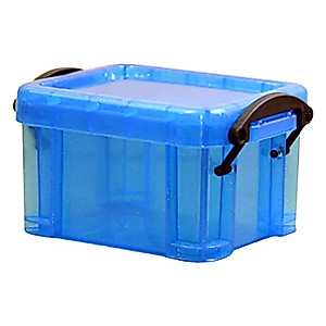KUFptva Small Plastic Box with Locking Lid Mini Organizer Container Case for Jewelry Beads Small Crafts Items Home Organization, 8.7*6.5*5.2CM