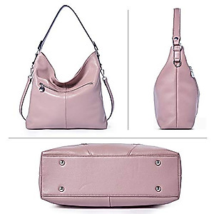 BOSTANTEN Women Leather Handbag Designer Ladies Hobo Purses Shoulder Bags Pink