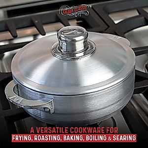 Cajun 4.63-Quart Aluminum Dutch Oven Pot with Lid - Oven-Safe Round Caldero - Nickel-Free Stew Pot